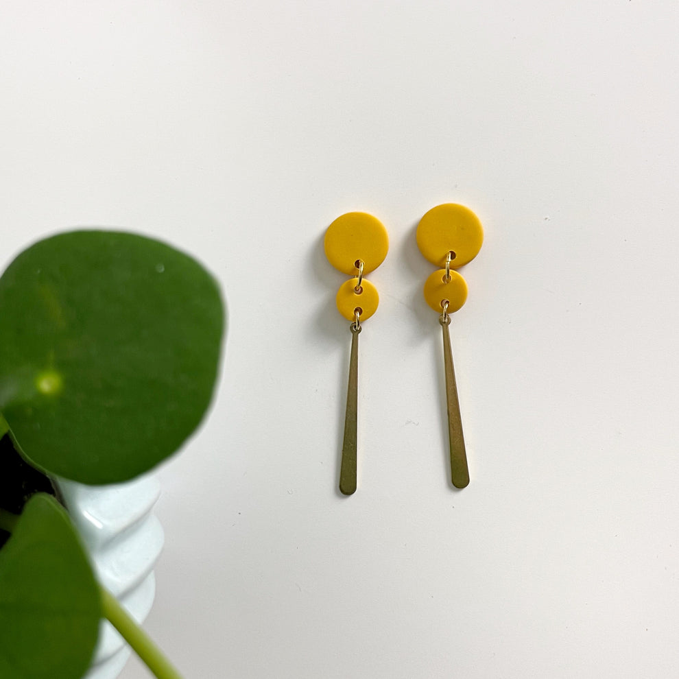Katy Handmade Polymer and Brass Earring – Polly Frances Design