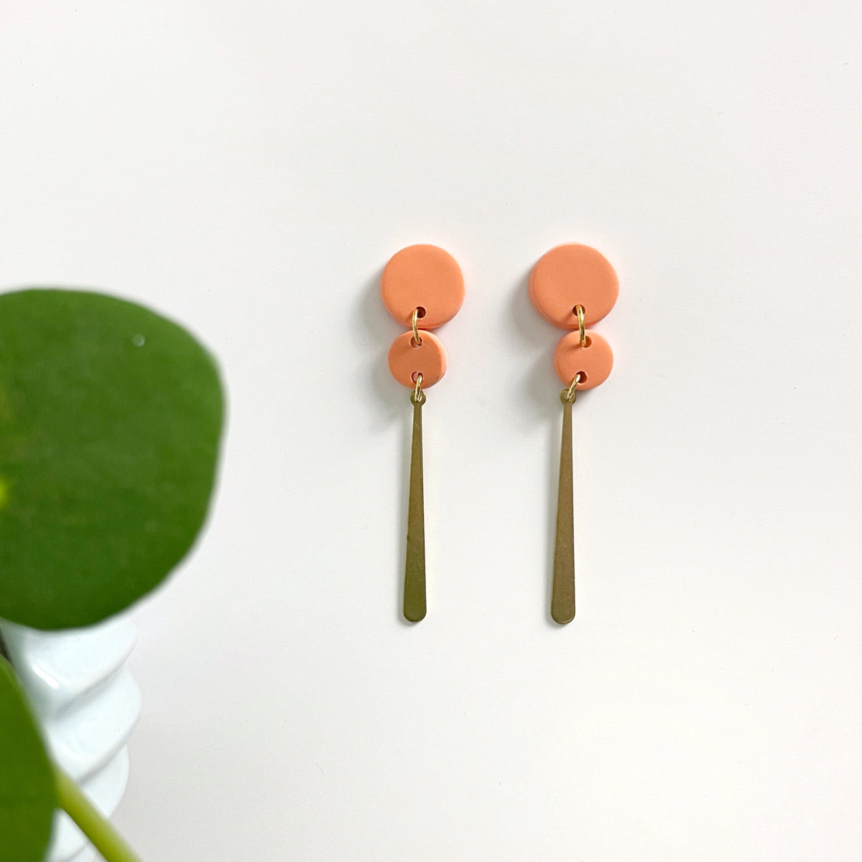 Katy Handmade Polymer and Brass Earring – Polly Frances Design