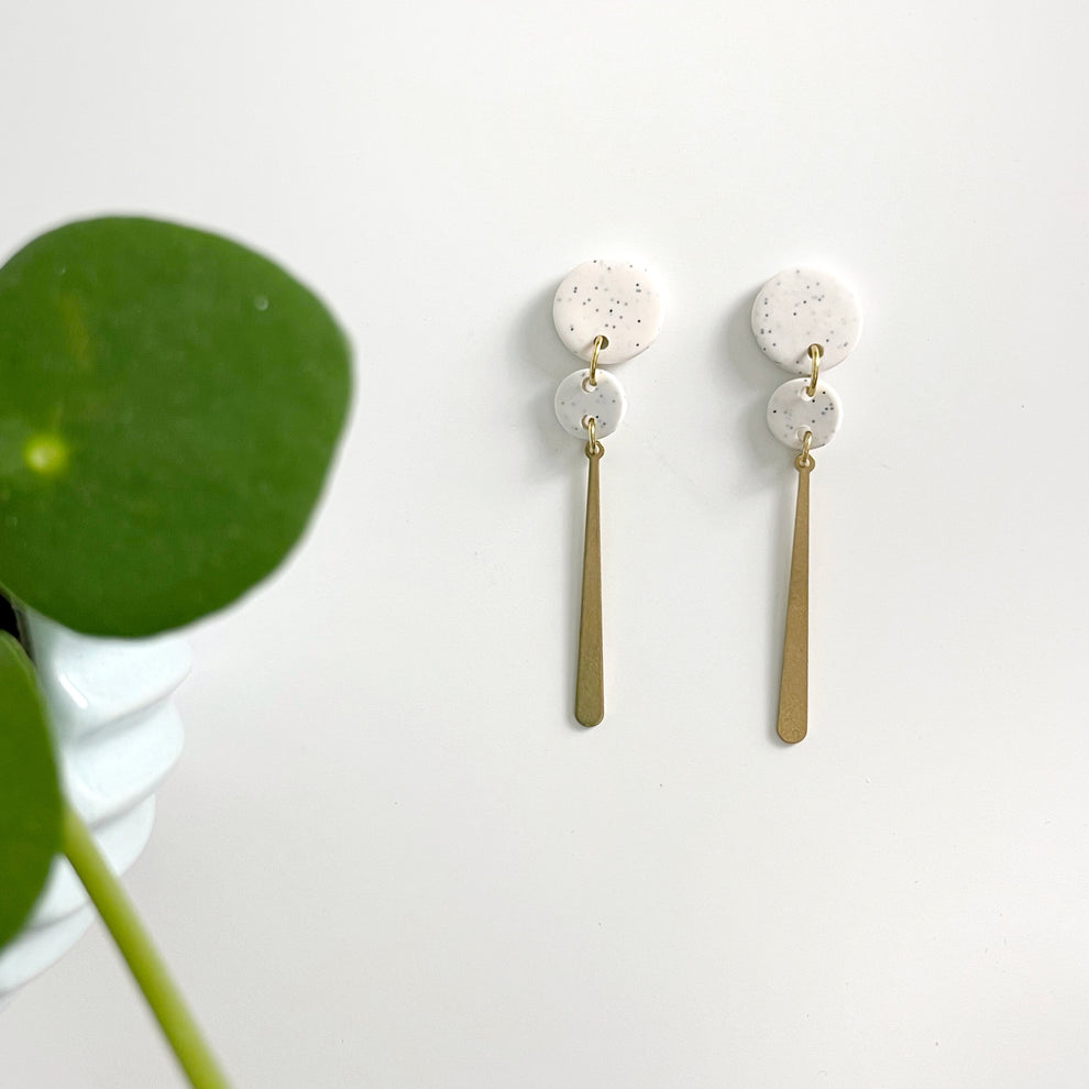 Katy Handmade Polymer and Brass Earring – Polly Frances Design
