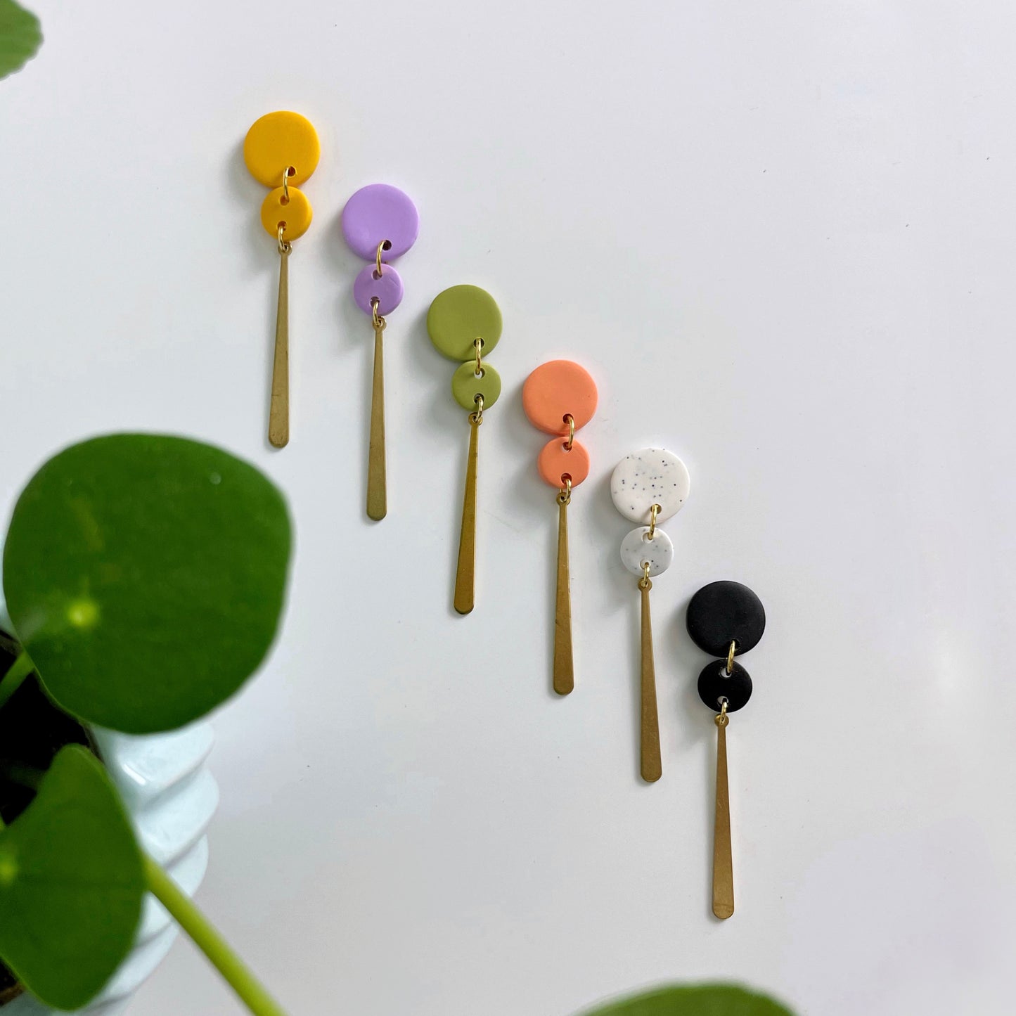 Katy Handmade Polymer and Brass Earring – Polly Frances Design