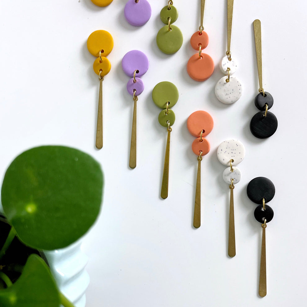 Katy Handmade Polymer and Brass Earring – Polly Frances Design