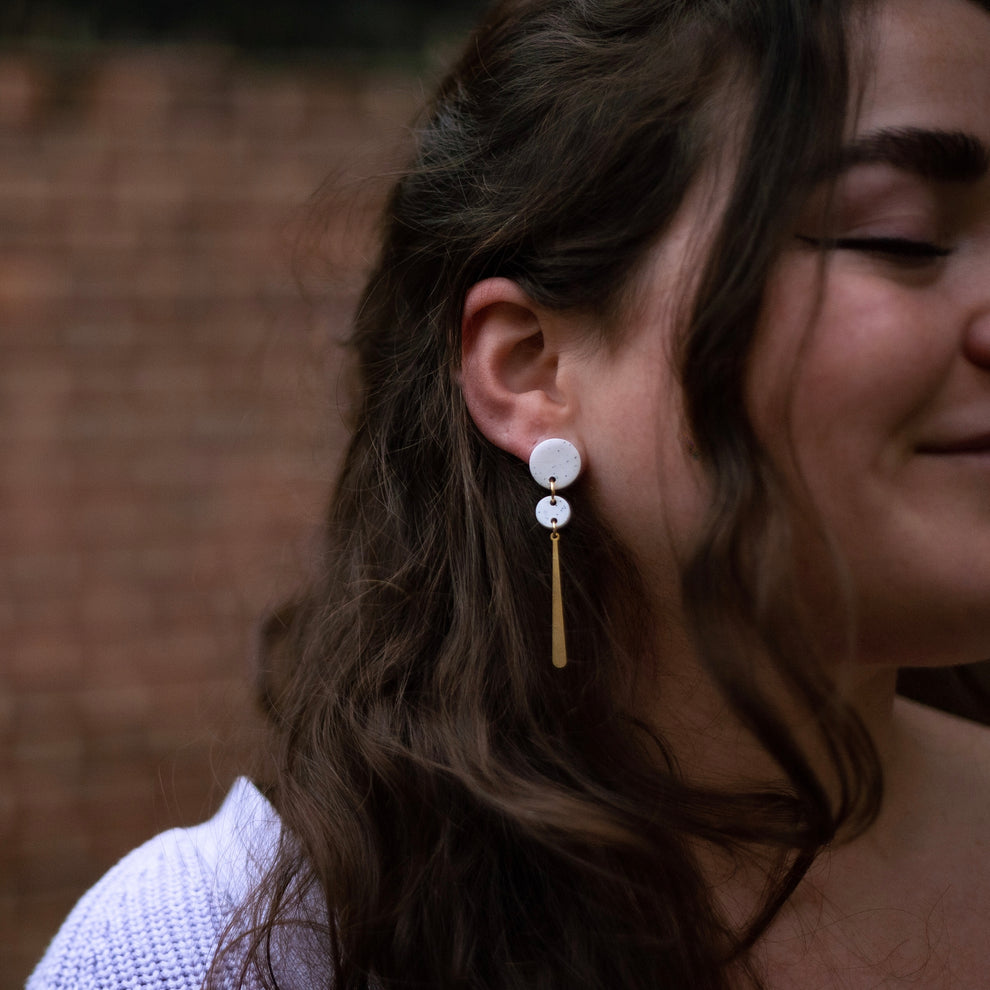 Katy Handmade Polymer and Brass Earring – Polly Frances Design