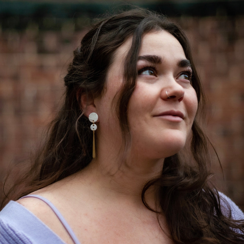 Katy Handmade Polymer and Brass Earring – Polly Frances Design